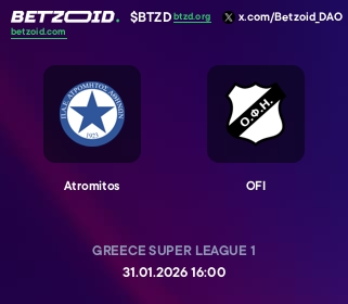 Atromitos vs OFI (31.01.2026) Predictions & Tips Greece Super League 1
